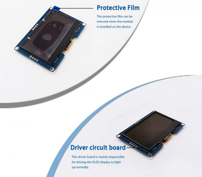 4 Pin OLED Display Module IIC Interface with 2.42inch 12864 HD ...